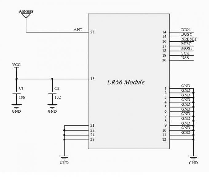0 5ua 4 8km 433mhz Lora Module Cansec Wireless Semtech Llcc68