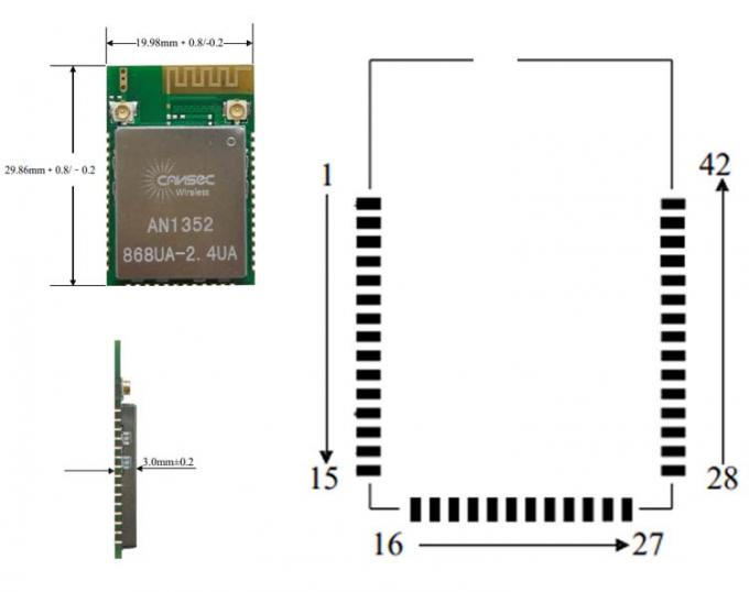 Sub 2.4GHz 868MHz Multi Protocol Module 3dBm CC1352 Module